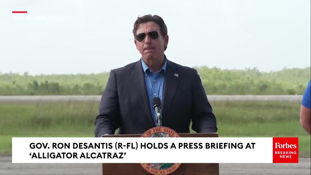 Reporter Asks Ron DeSantis Point Blank About Alligator Alcatraz: 'What ...