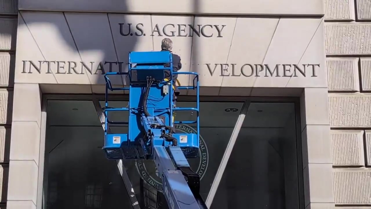 'USAID' headquarters in DC's agency's letters being removed from the ...