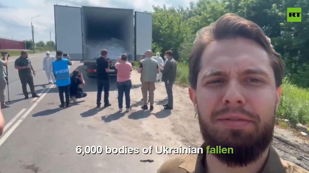 Refrigerated trucks with portion of 6,000 Ukrainian soldiers’ bodies ...