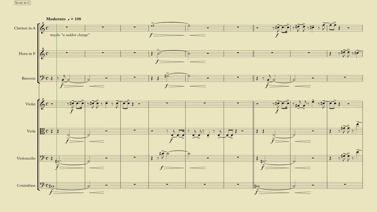 Bear Wald Septet for clarinet, horn, bassoon, violin, viola, 'cello ...